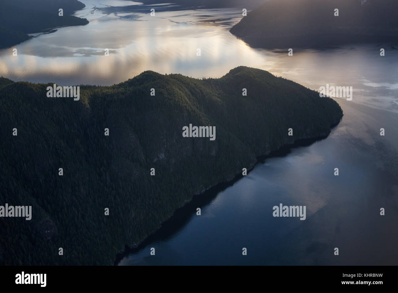 Beautiful Aerial Landscape view of Anvil Island in Howe Sound, North ...