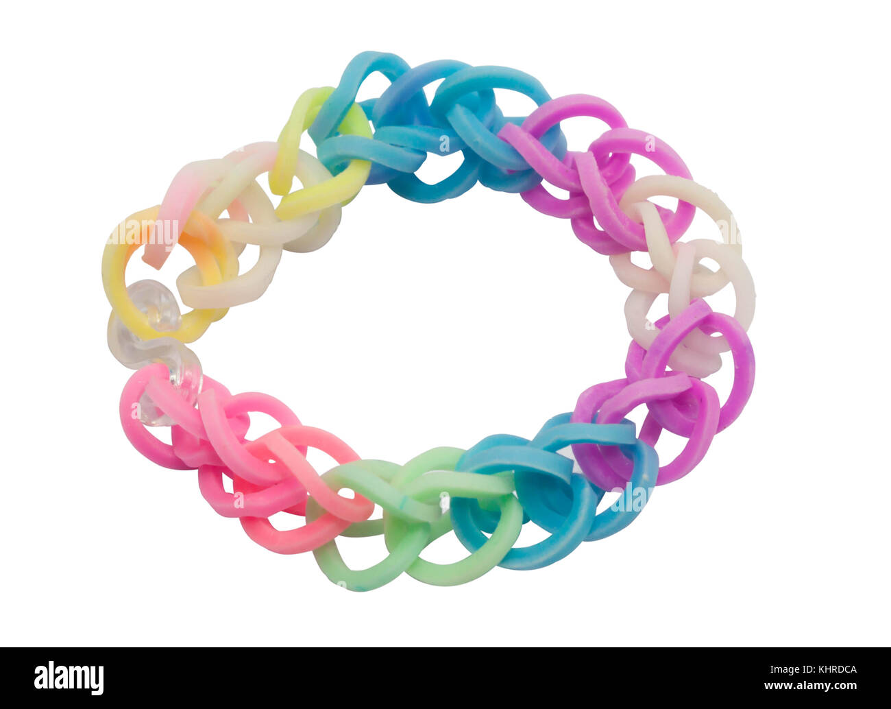 Close up of Single Colorful Plastic band on white background Stock ...