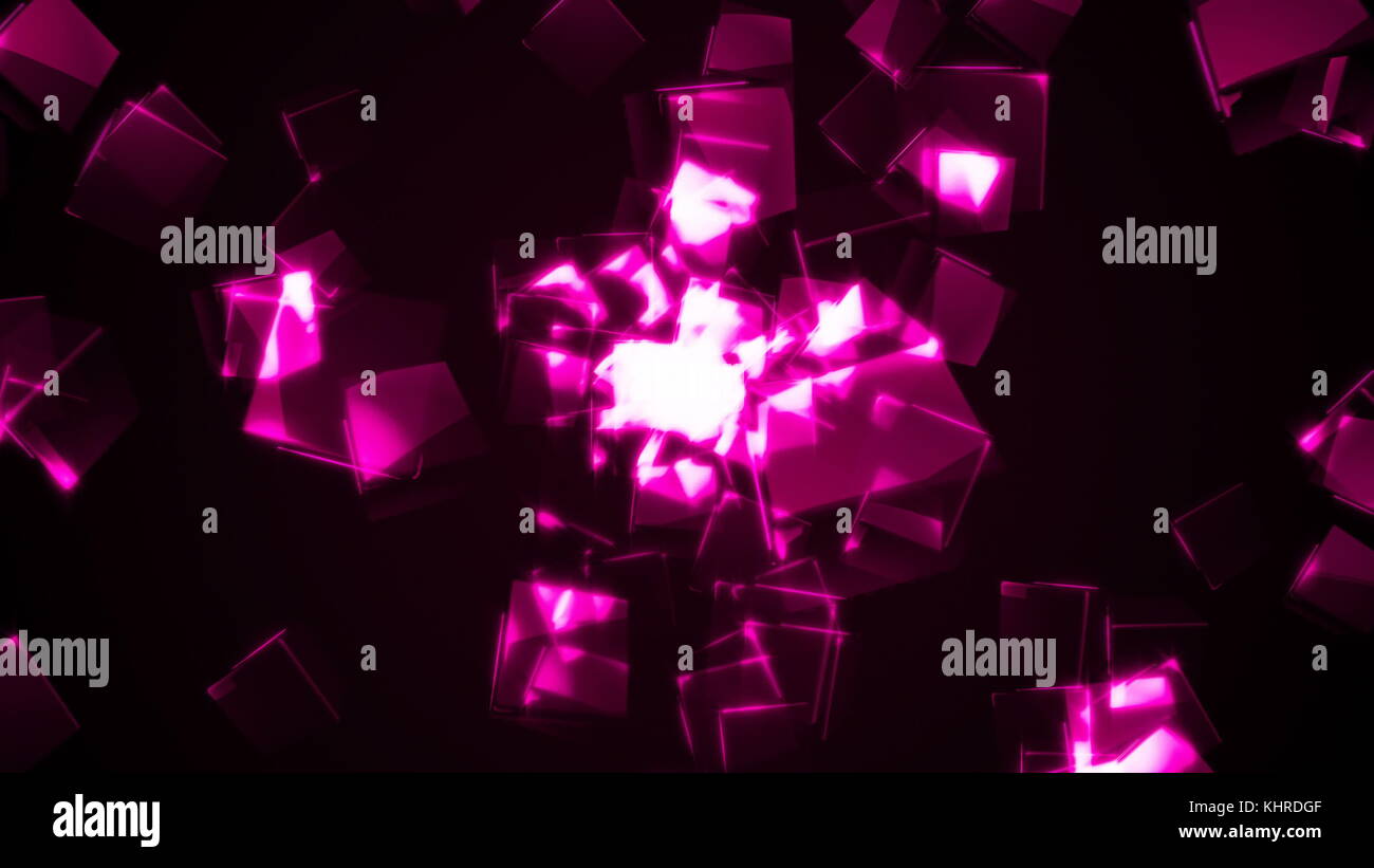 Flying purple rectangular cubes Stock Photo - Alamy