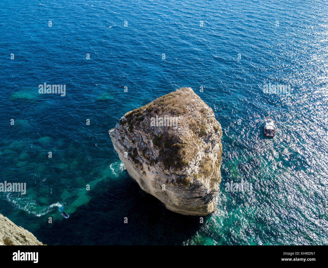 Aerial view of the strait of bonifacio hi-res stock photography and ...