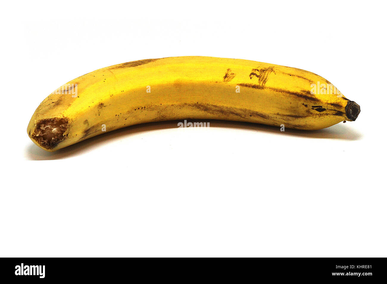 single banana isolated on white background Stock Photo - Alamy