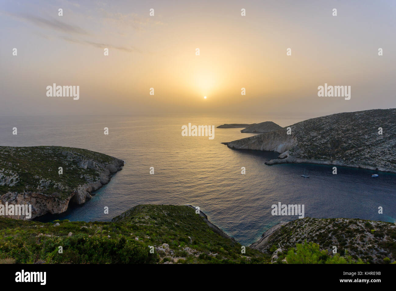 stunning landscape with sunset in zante island,greece Stock Photo - Alamy