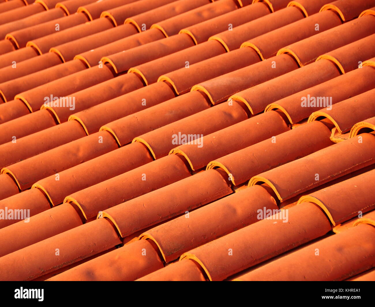 New Shingle Tile Brick Roof in Red Colors Stock Photo - Alamy