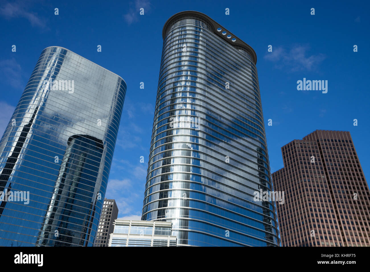 modern steel and glass highrise office buildings in houston texas Stock ...