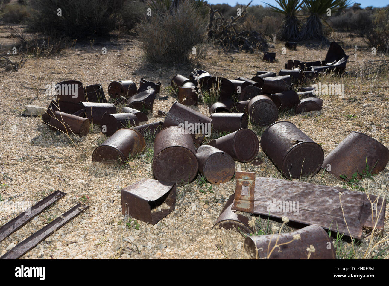 rusty food cans in the desert Stock Photo - Alamy