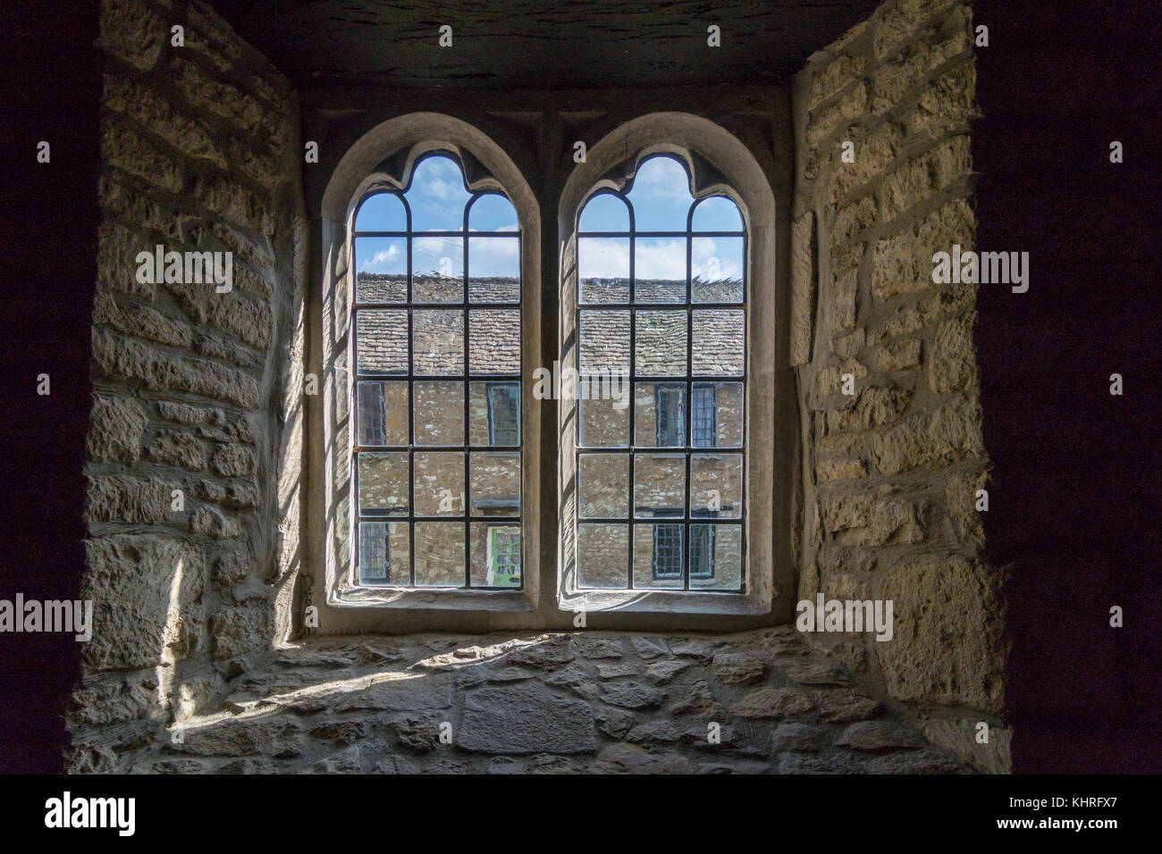 Windows of the 17th century chapel in the almshouses, Wotton-under-Edge ...
