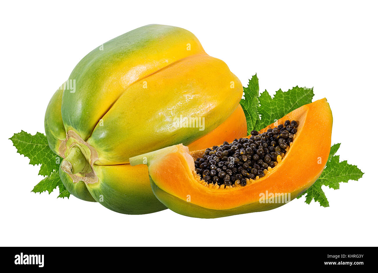 papaya isolated on a white background Stock Photo - Alamy