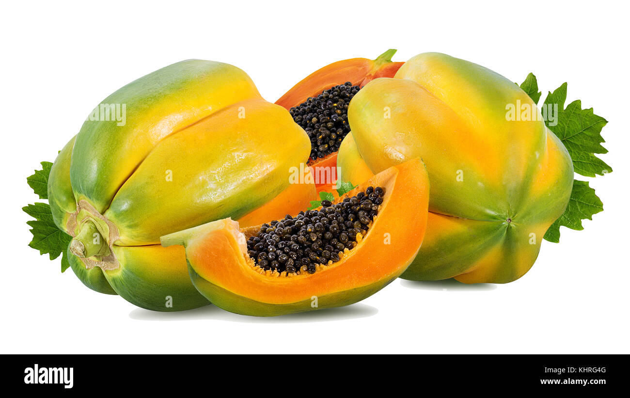 papaya isolated on a white background Stock Photo - Alamy