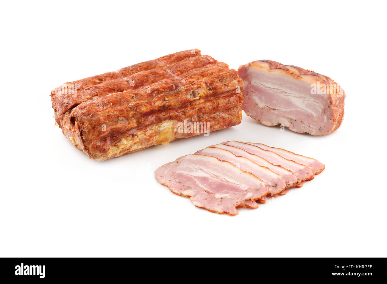 Pieces smoked pork bacon hi-res stock photography and images - Alamy