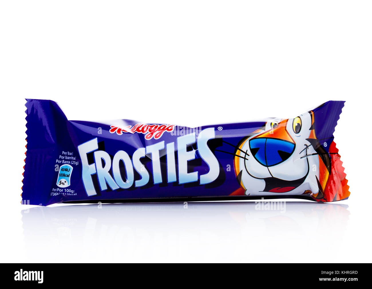 LONDON, UK - November 17, 2017: Box of Kellogg's Frosties Breakfast ...