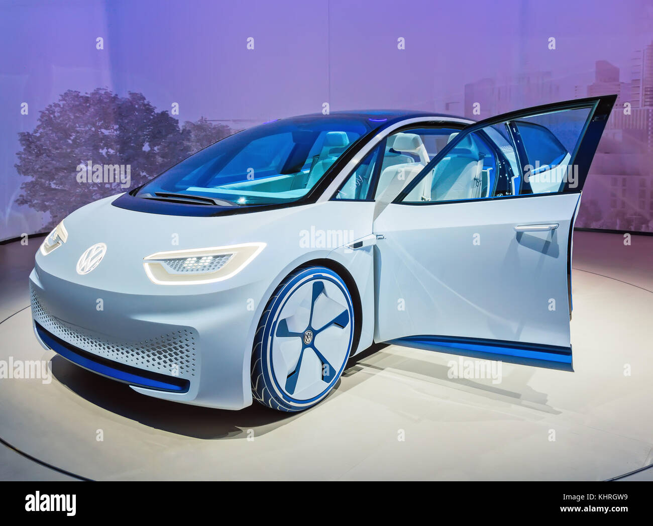 FRANKFURT, GERMANY - SEP 17, 2017: Volkswagen I.D. autonomous electric ...