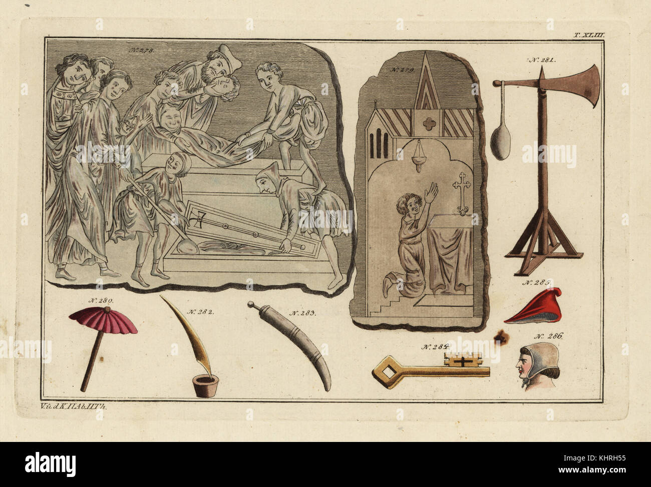 Norman funeral, chapel and equipment: a Norman funeral rite 278, Norman ...