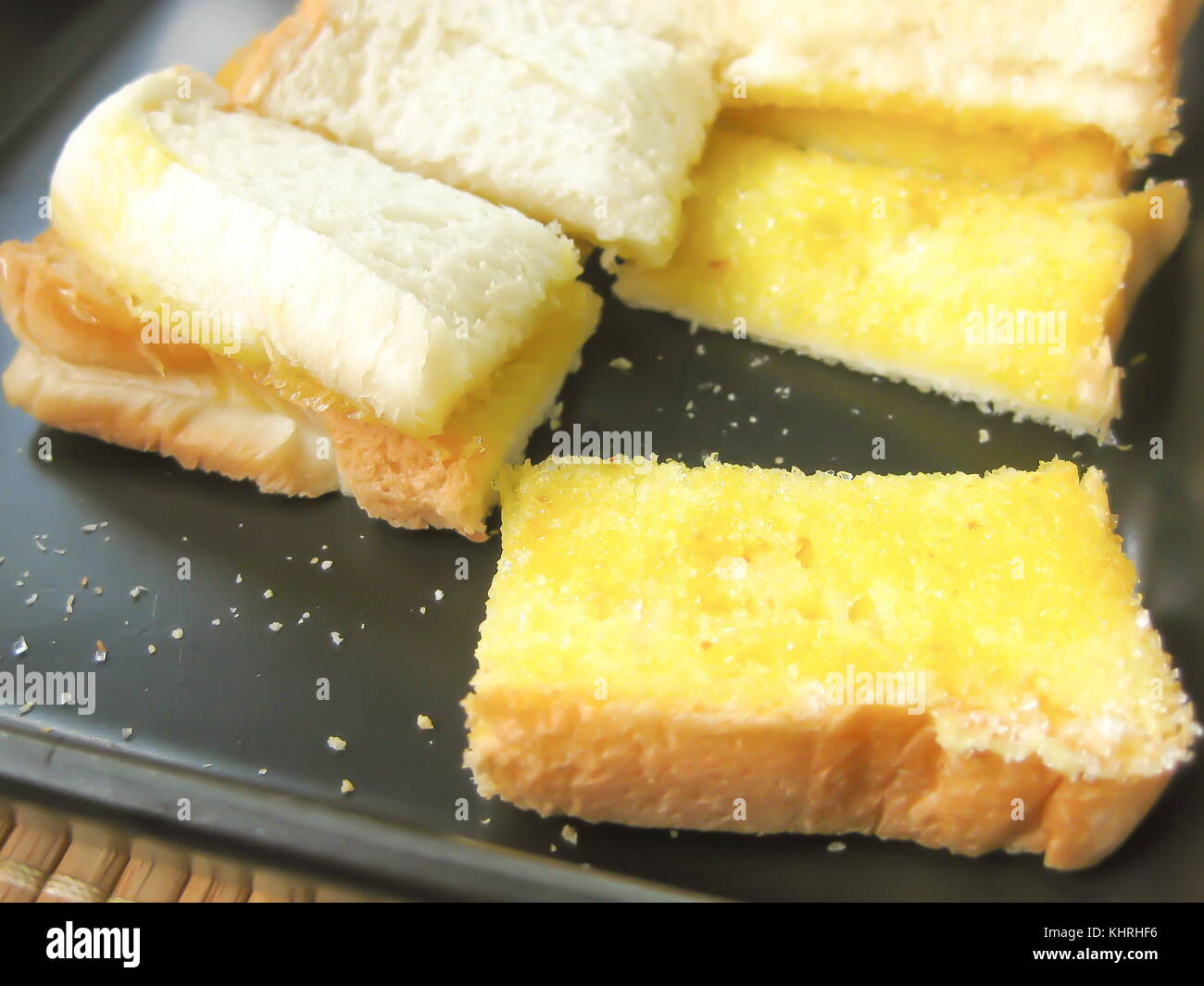 toast with butter and sugar topping Stock Photo - Alamy