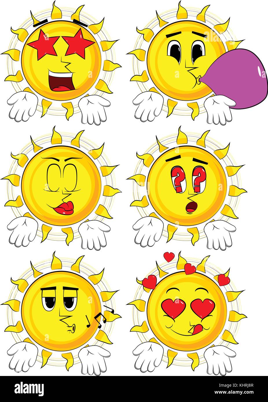 Cartoon sun showing something with both hands or expressing don't know ...