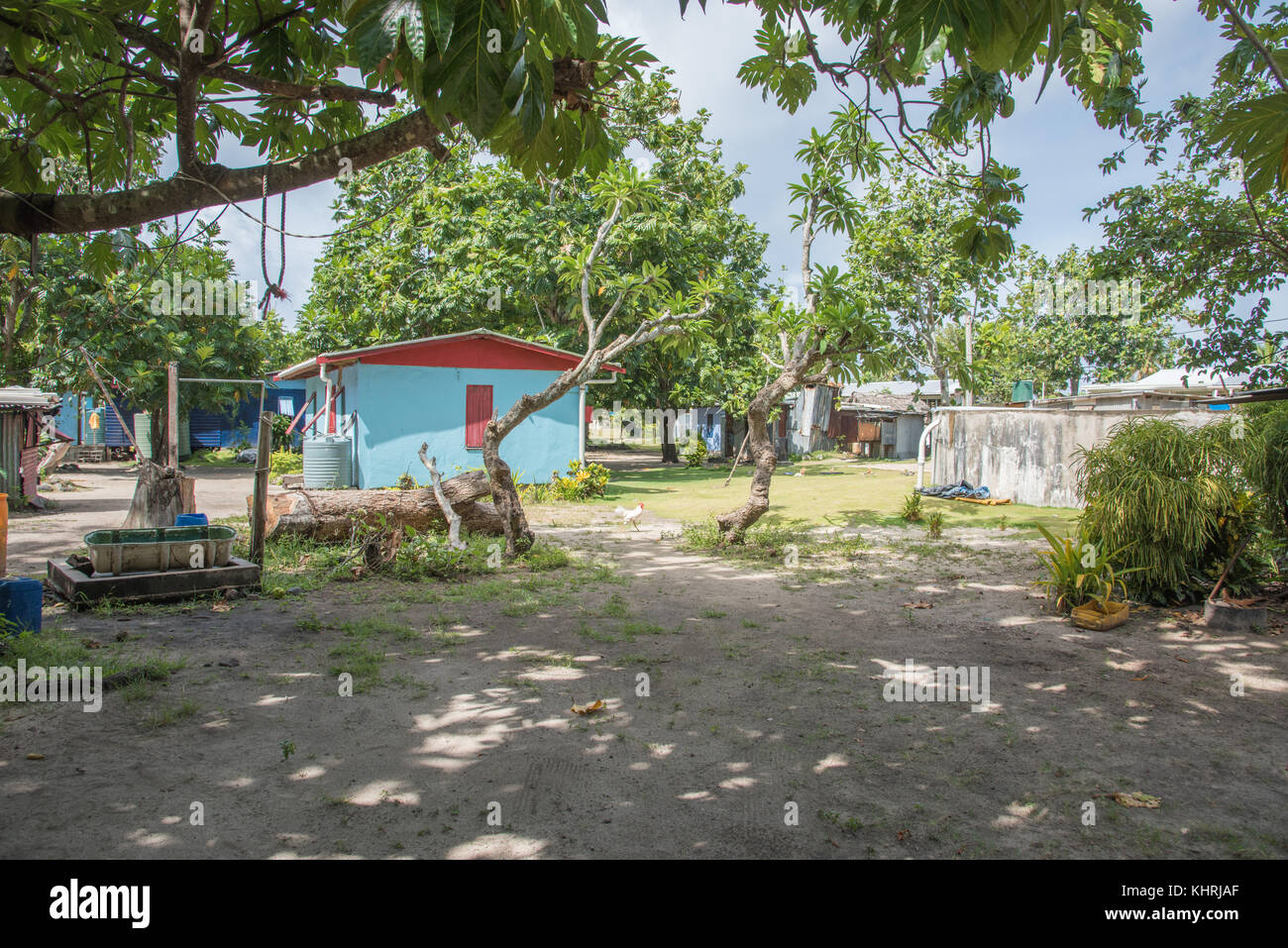 DRAVUNI ISLAND, FIJI, PACIFIC ISLANDS: NOVEMBER 29,2016: Housing, water ...