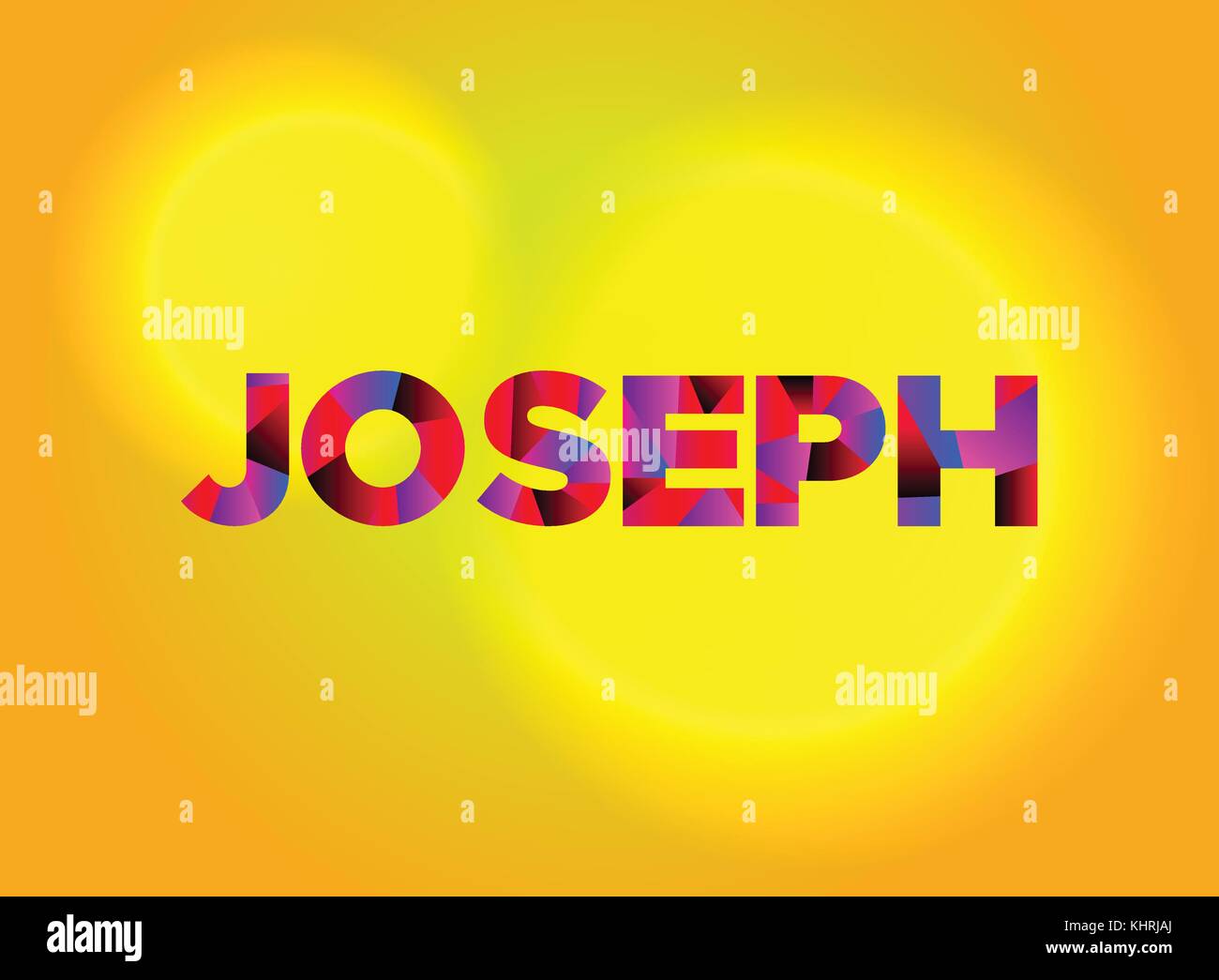 The name JOSEPH written in colorful fragmented word art on a vibrant ...