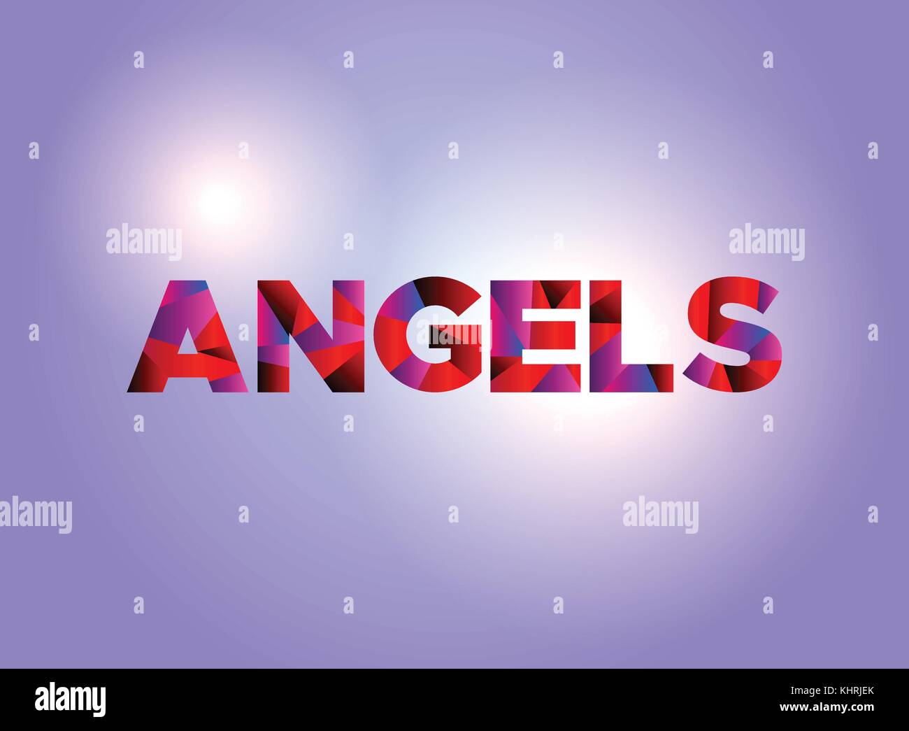 The word ANGELS written in colorful abstract word art on a vibrant ...