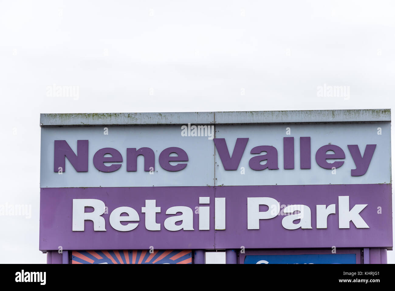 Northampton, UK - Oct 26, 2017: View of Nene Valley Retail Park sign ...