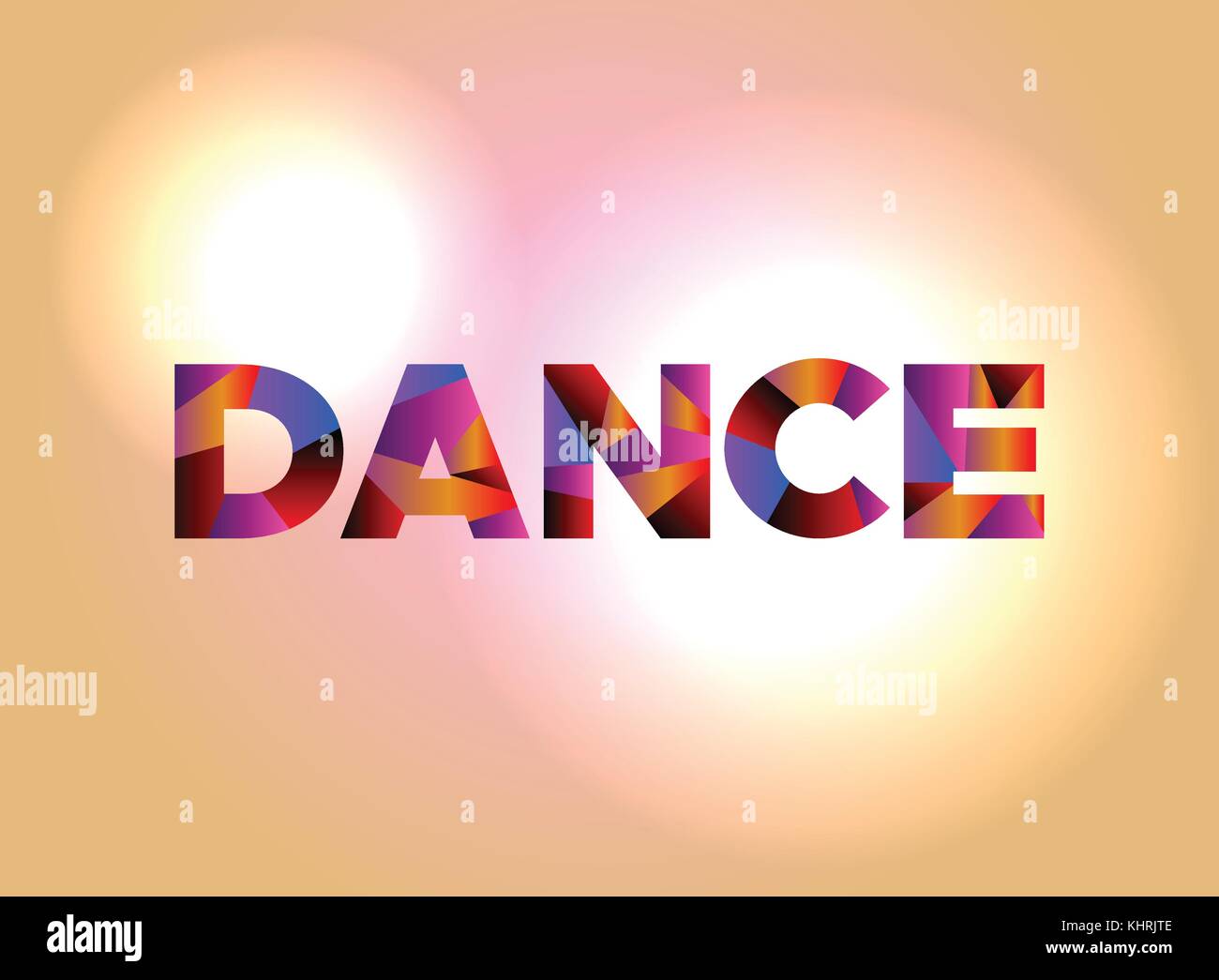The word DANCE written in colorful abstract word art on a vibrant ...