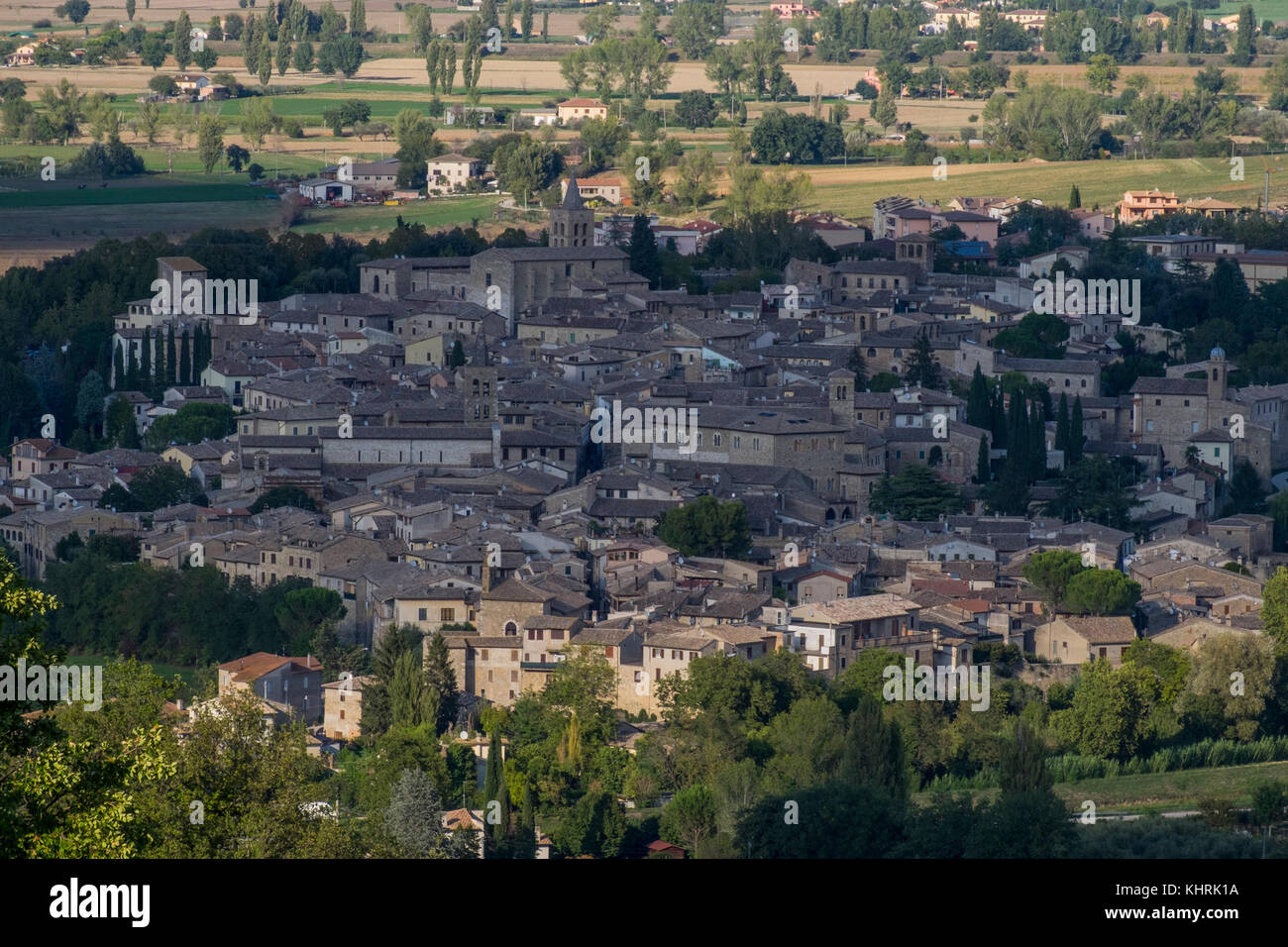 A view of the village of Bevagna, Italy. Bevagna is a town in the ...