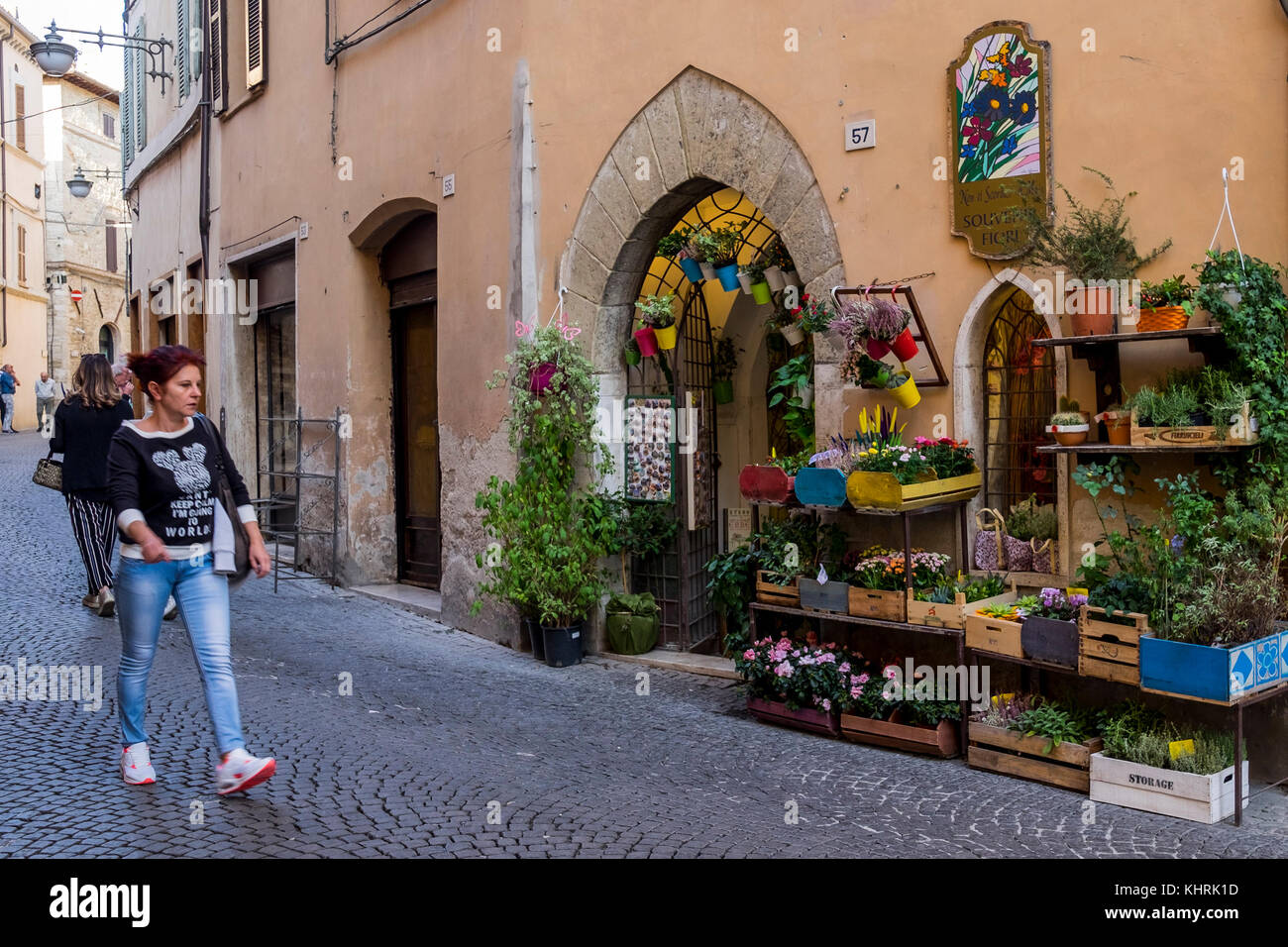 A view of the village of Bevagna, Italy. Bevagna is a town in the ...