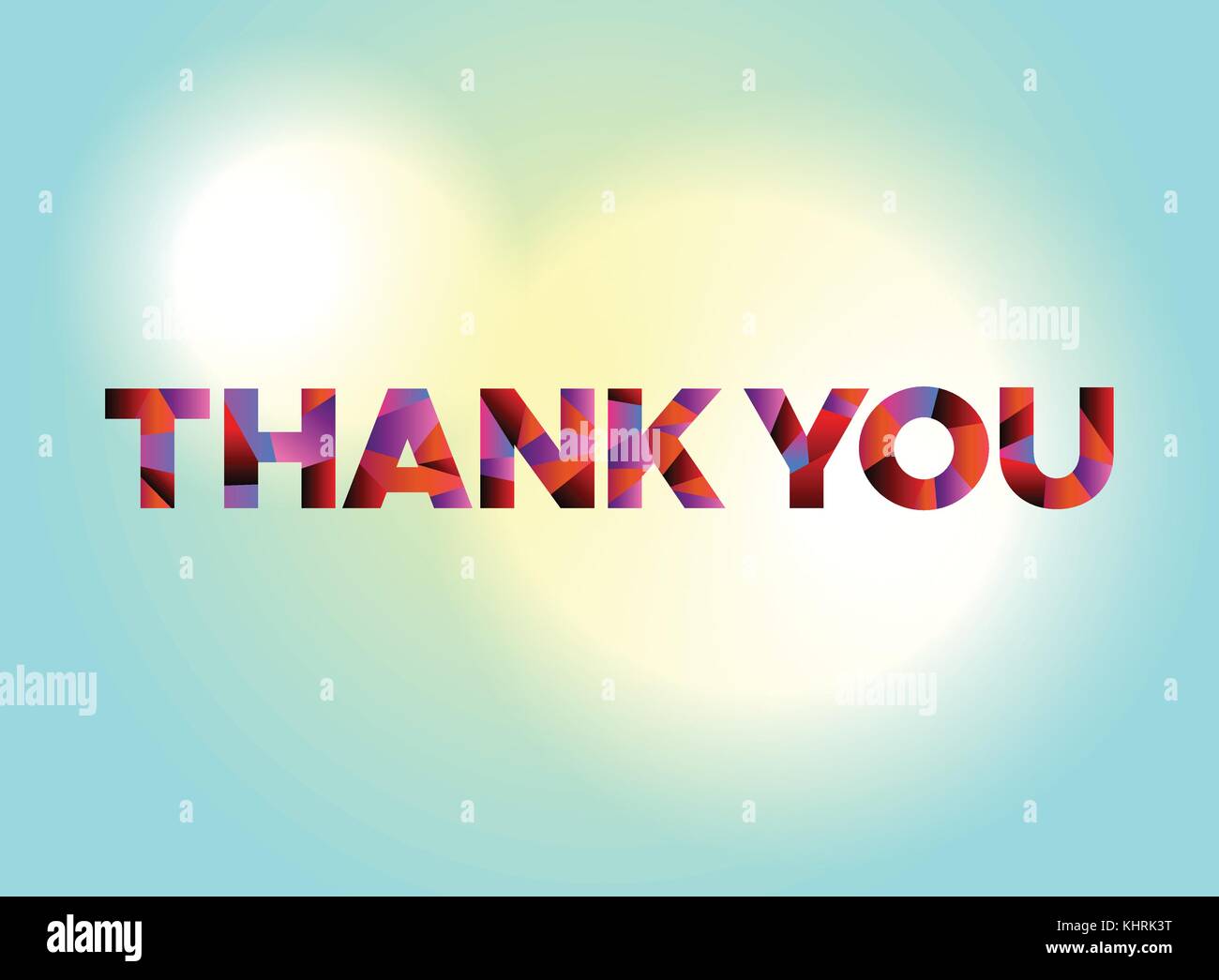 The words THANK YOU written in colorful abstract word art on a vibrant ...