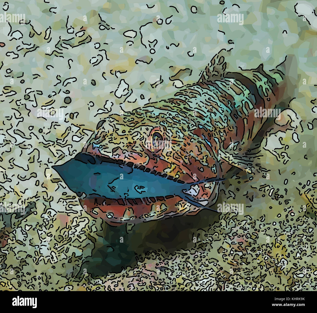 Lizardfish eating damselfish hi-res stock photography and images - Alamy