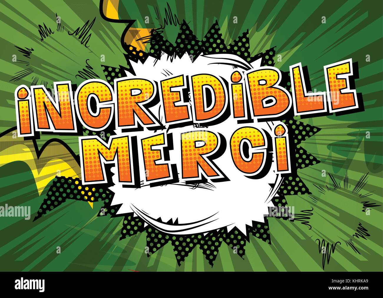 Incredible Merci - Thank You in French - Comic book style word on ...