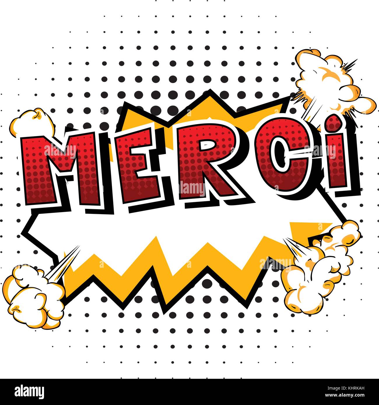 Merci - Thank You in French - Comic book style word on abstract ...
