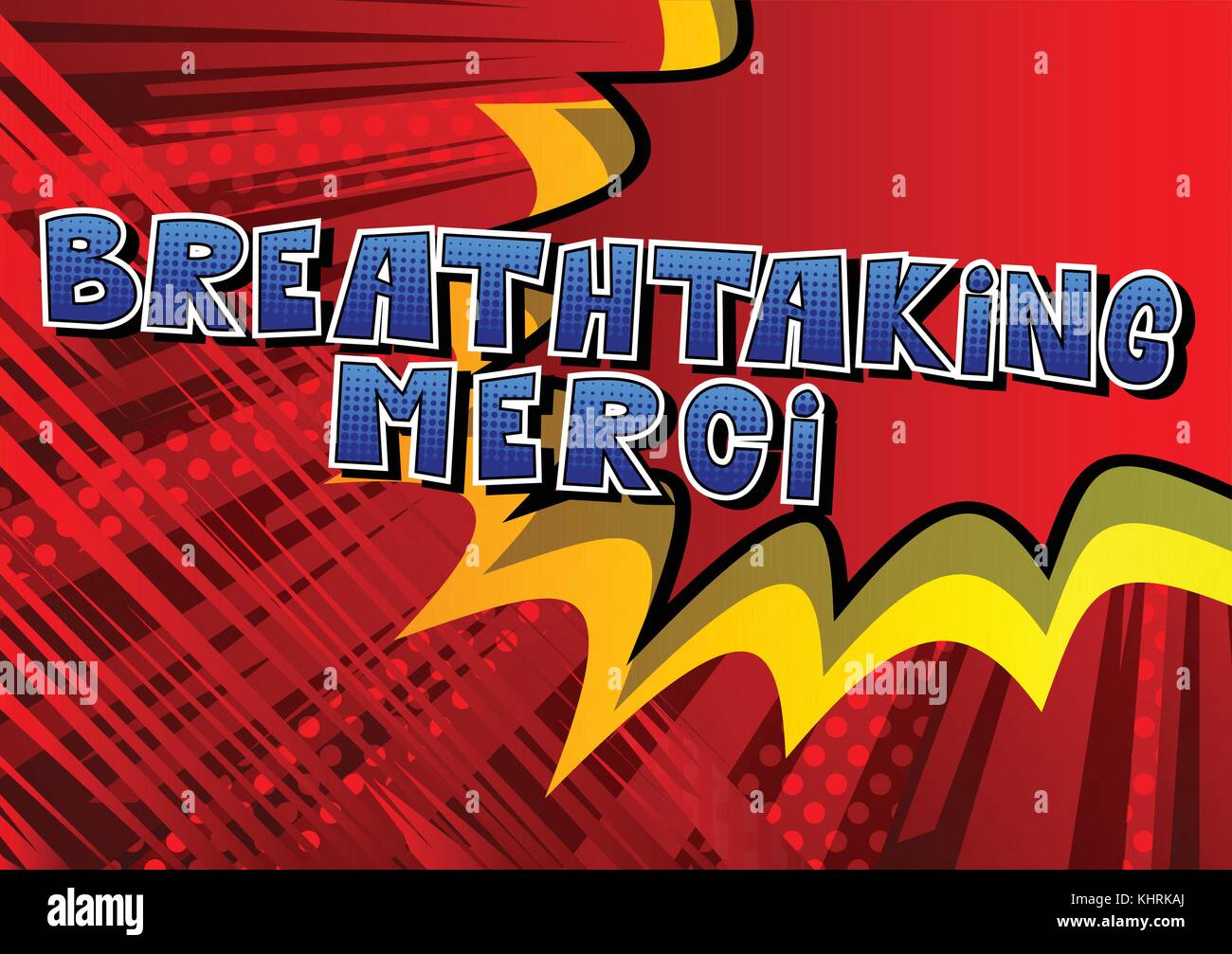 Breathtaking Merci - Thank You in French - Comic book style word on ...