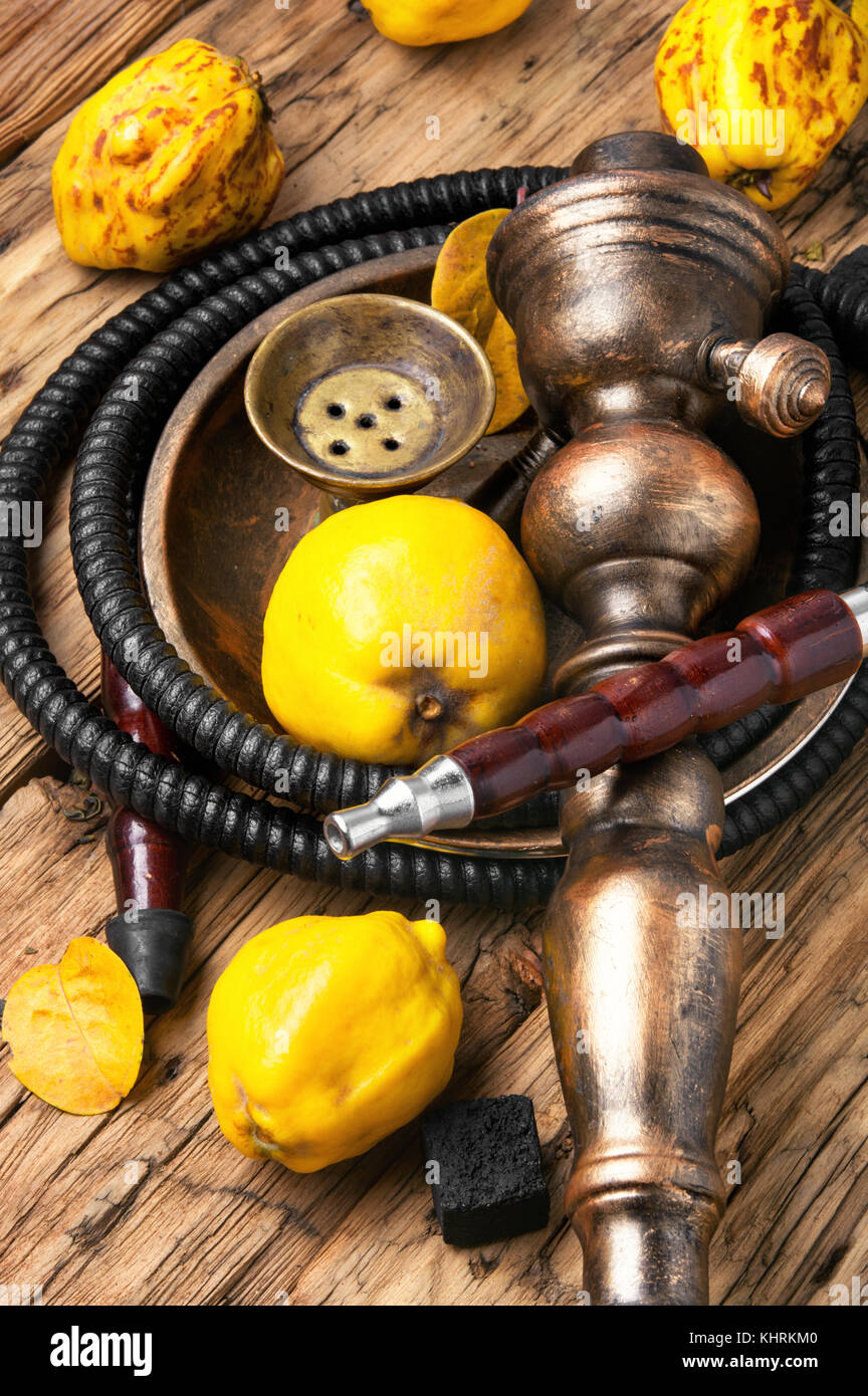 Smoking smoking hookah in Arabic style with the tobacco aroma of ripe ...