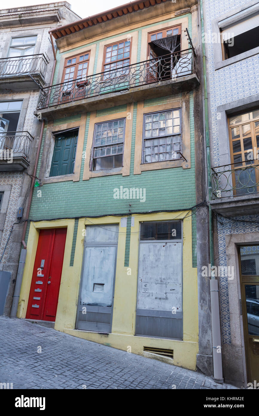 Typical Antique Portuguese Architecture: Colorful Facade with Old ...