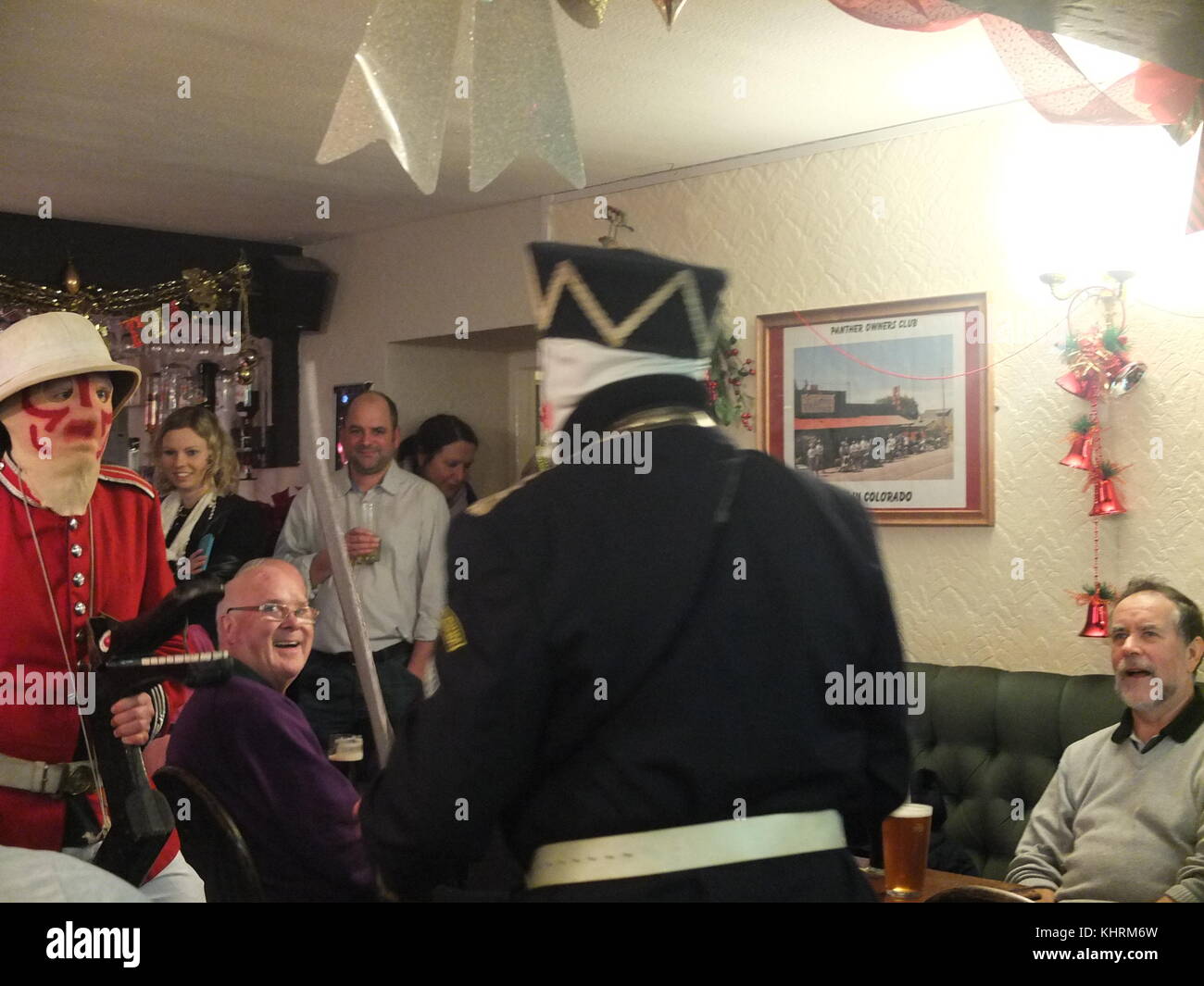 The Winster Guisers performing traditional St George mummers or mumming ...