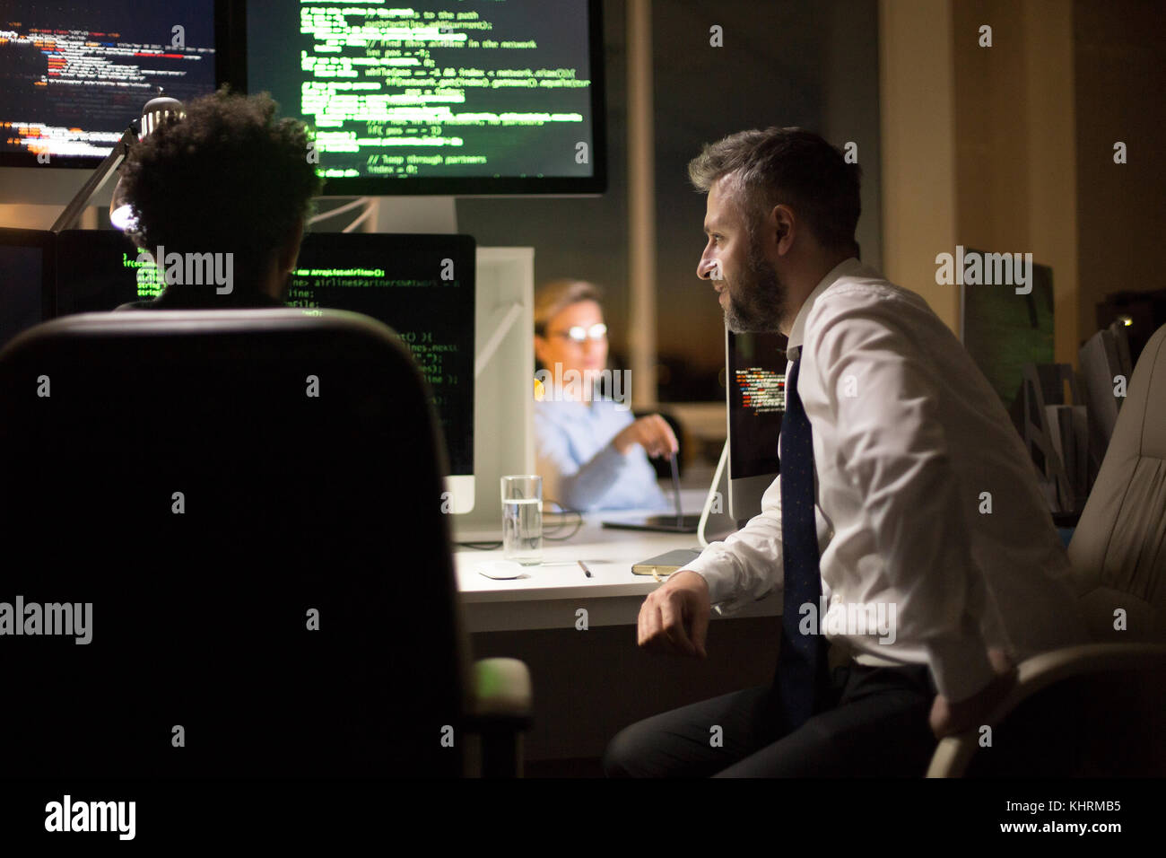 Bearded men in office on computer hi-res stock photography and images ...