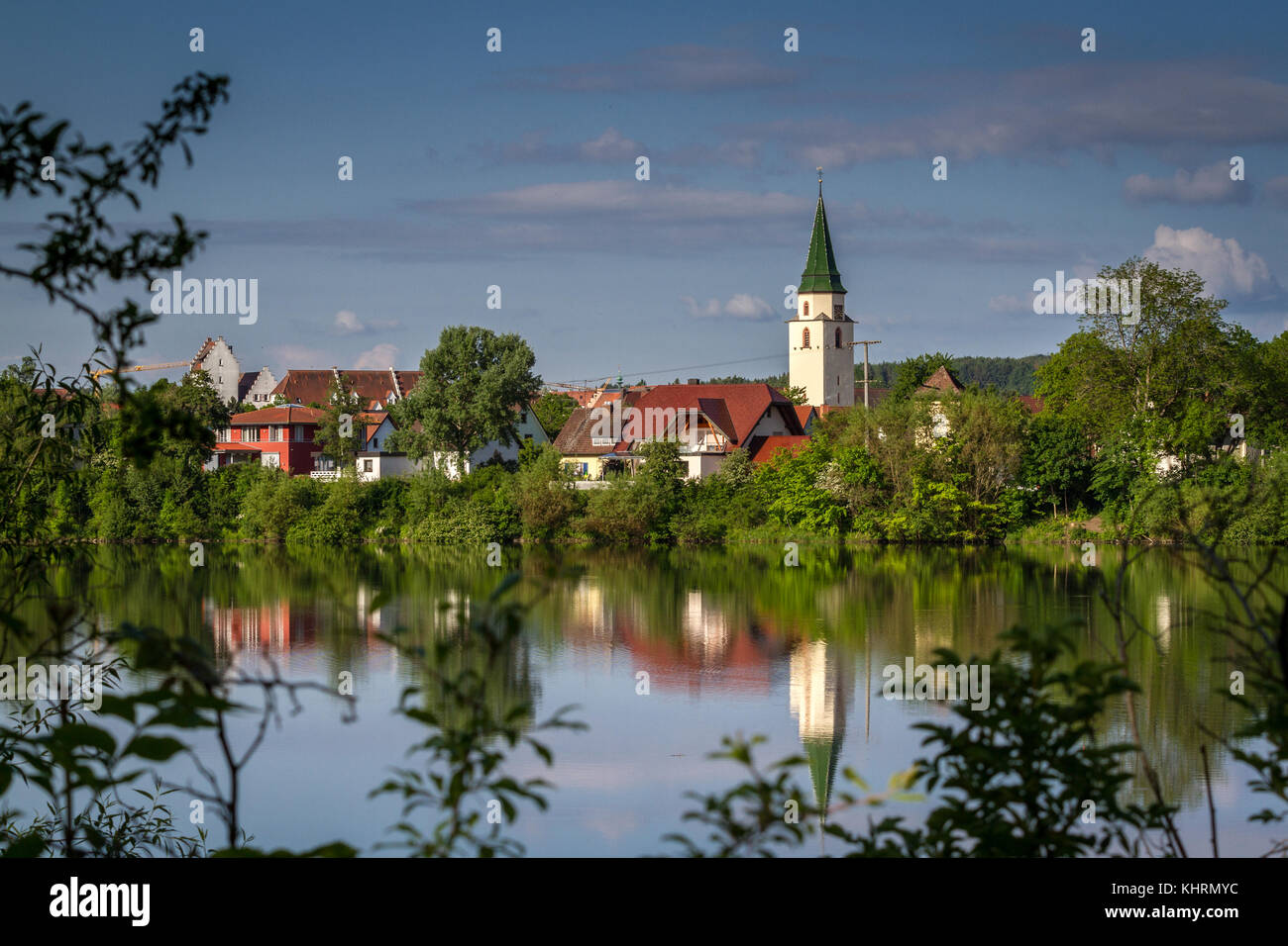 Huefingen a small town in Baden Württemberg mirrored in the village ...