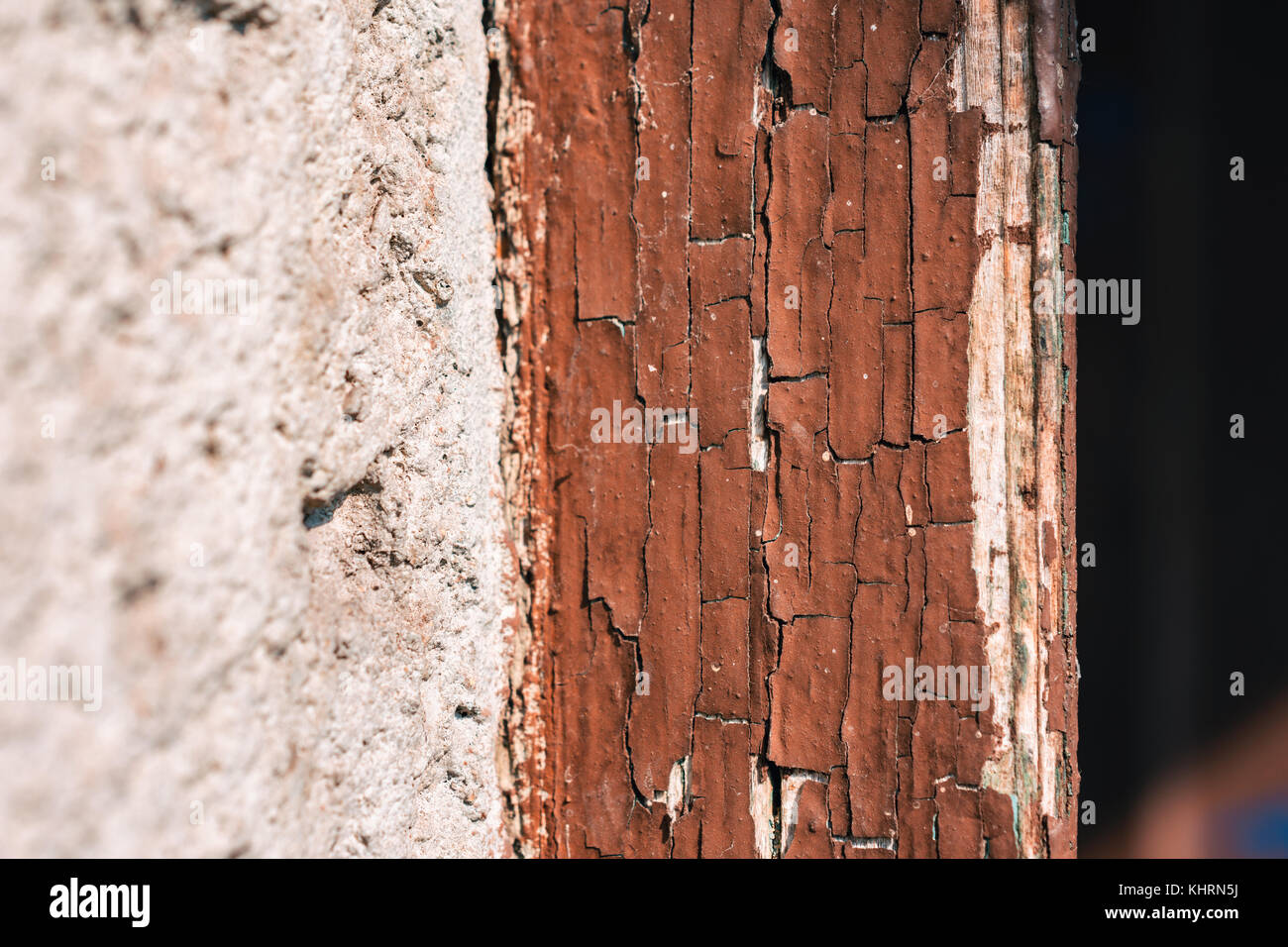 Texture Of Crumbling Brown Paint On Edge Of Old Door Stock Photo - Alamy