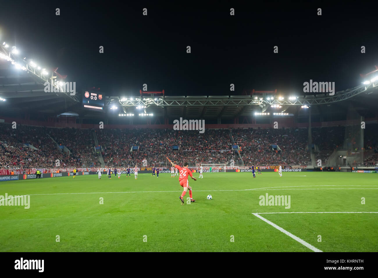 Piraeus, Greece - Oct 31, 2017: Interior view of the full Karaiskakis ...