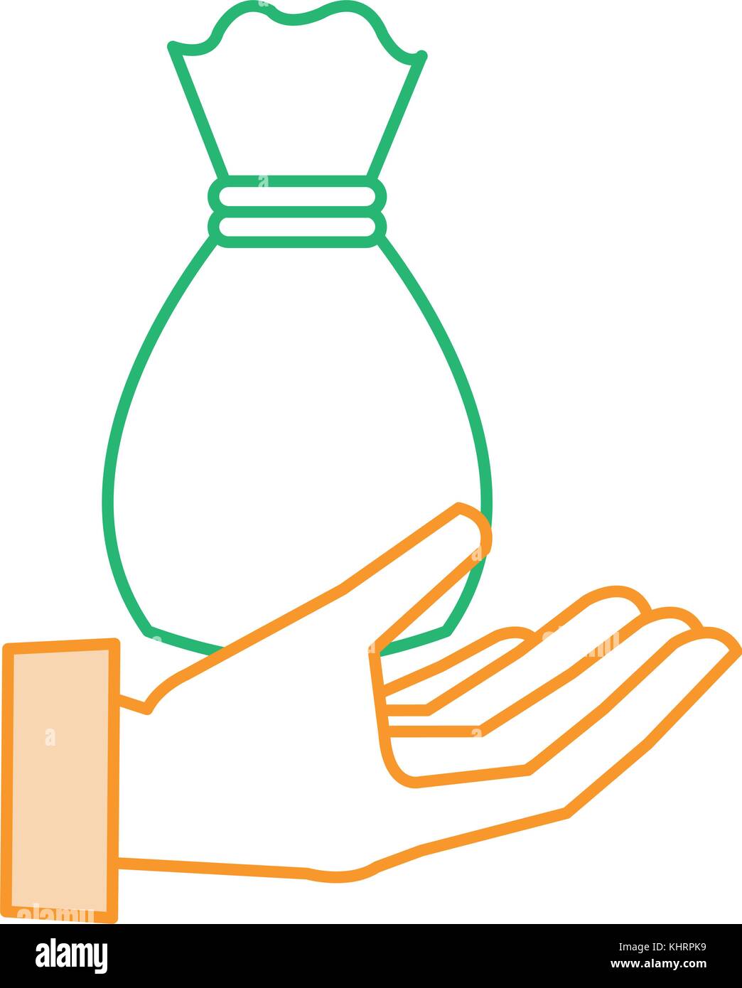 hand with money bag isolated icon Stock Vector Image & Art - Alamy