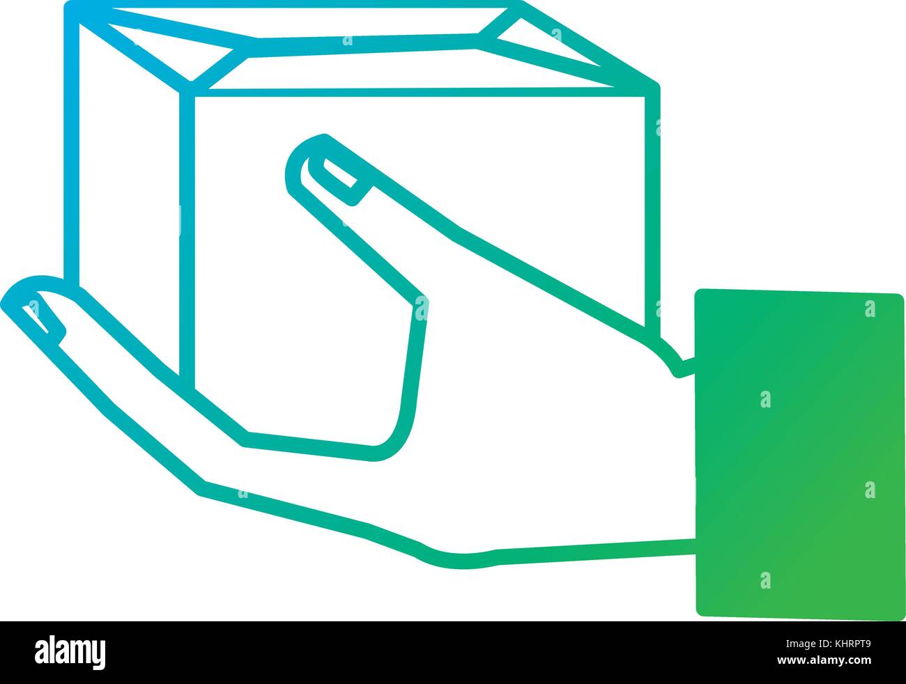 hand with carton box isolated icon Stock Vector Image & Art - Alamy