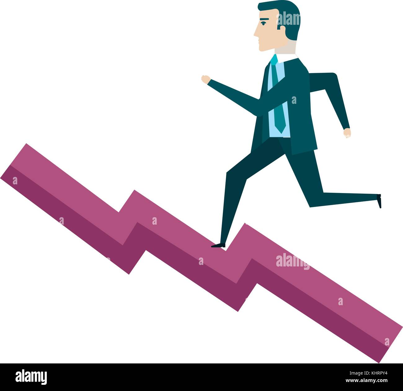 businessman running in statistics avatar character Stock Vector Image ...