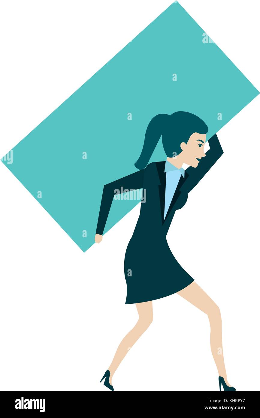 businesswoman lifting weight avatar character Stock Vector Image & Art ...