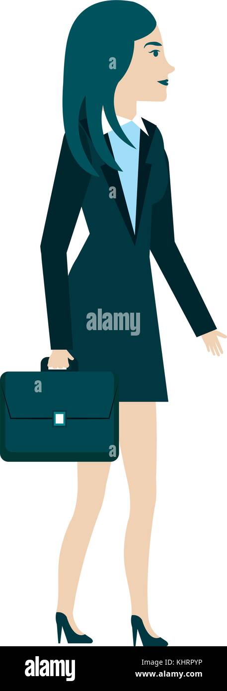 businesswoman with portfolio avatar character Stock Vector Image & Art ...