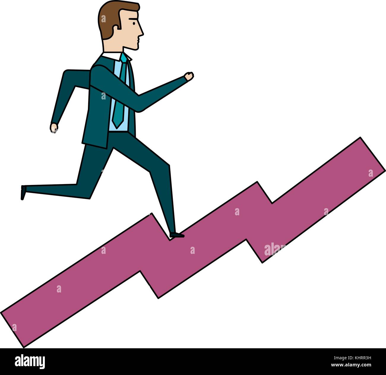 businessman running in statistics avatar character Stock Vector Image ...