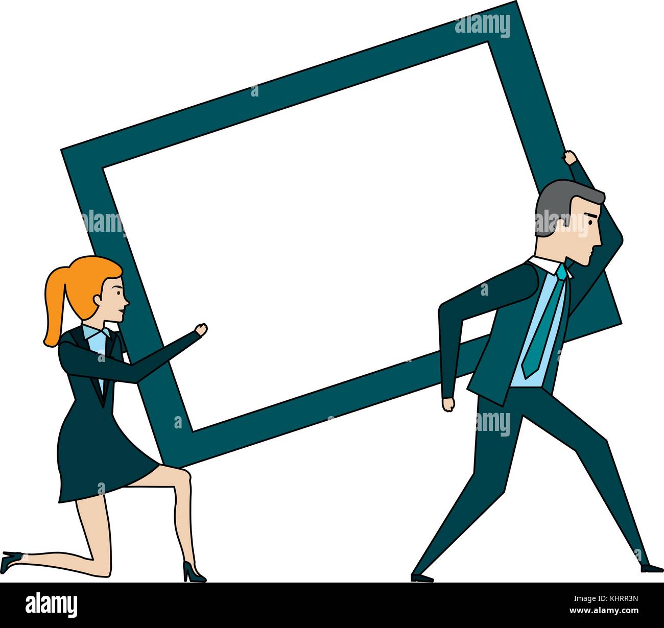 businesspeople lifting weight avatars characters Stock Vector Image ...