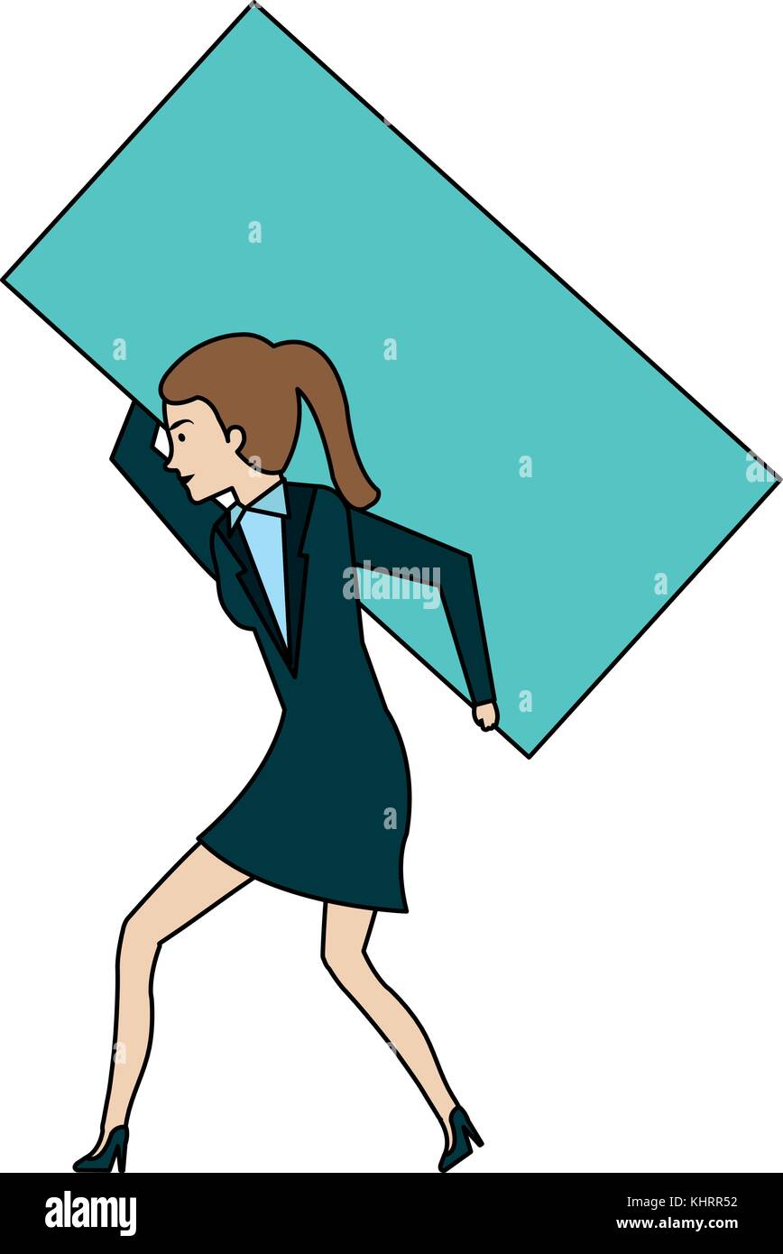 businesswoman lifting weight avatar character Stock Vector Image & Art ...