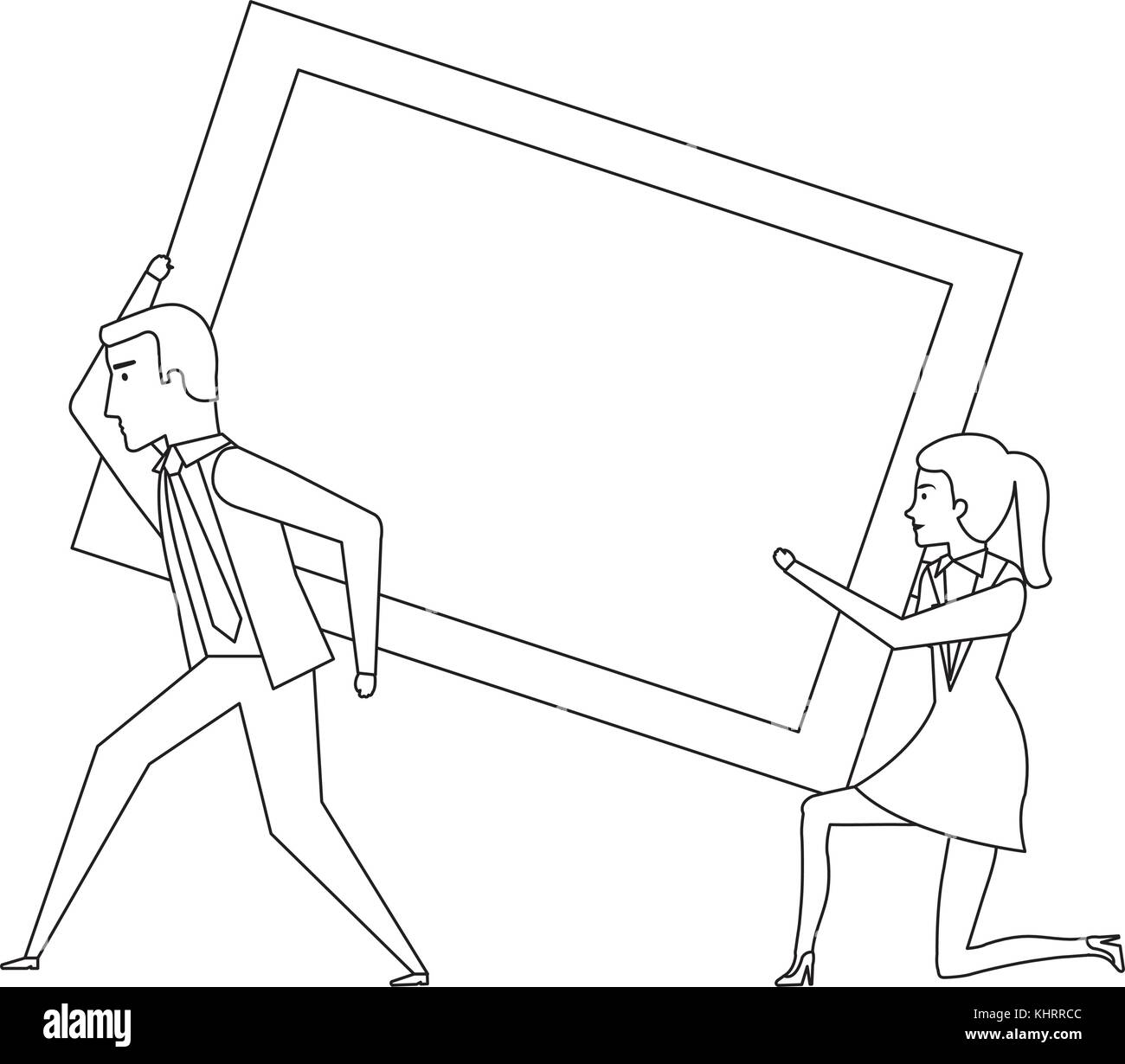 businesspeople lifting weight avatars characters Stock Vector Image ...