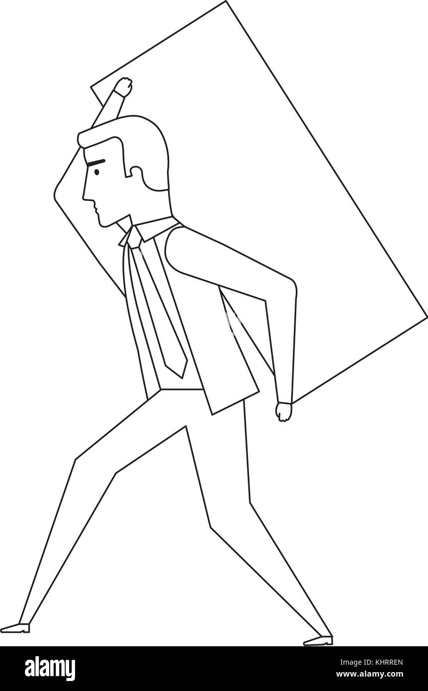 businessman lifting weight avatar character Stock Vector Image & Art ...