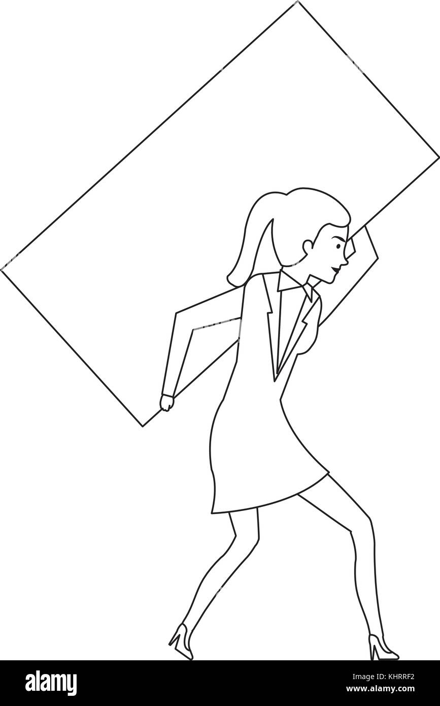 businesswoman lifting weight avatar character Stock Vector Image & Art ...