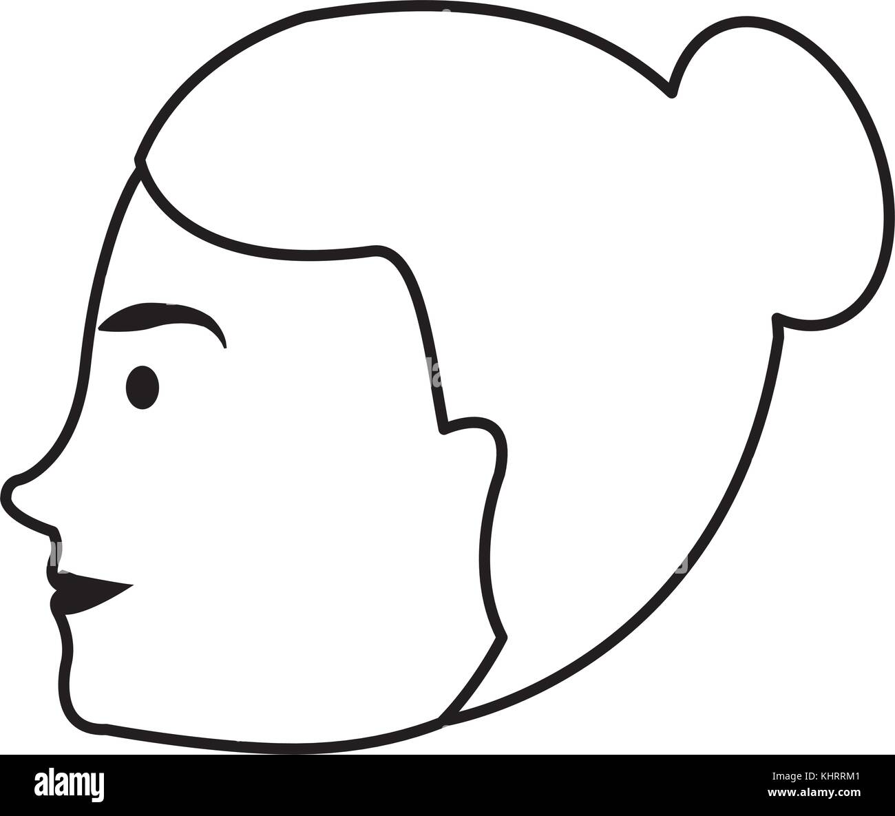 head profile woman avatar character Stock Vector Image & Art - Alamy