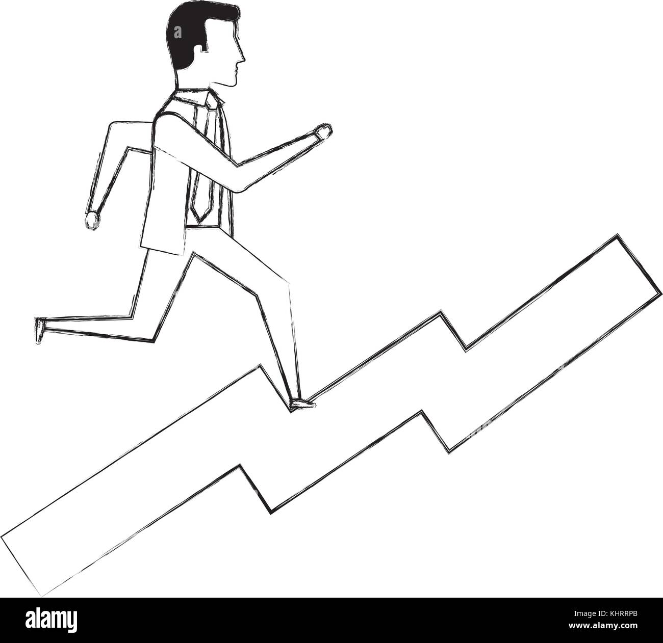 businessman running in statistics avatar character Stock Vector Image ...